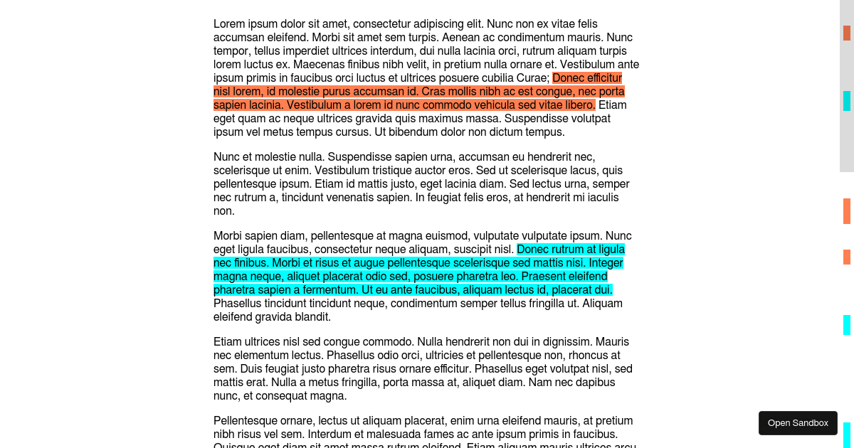 React Article Minimap Demo - Codesandbox