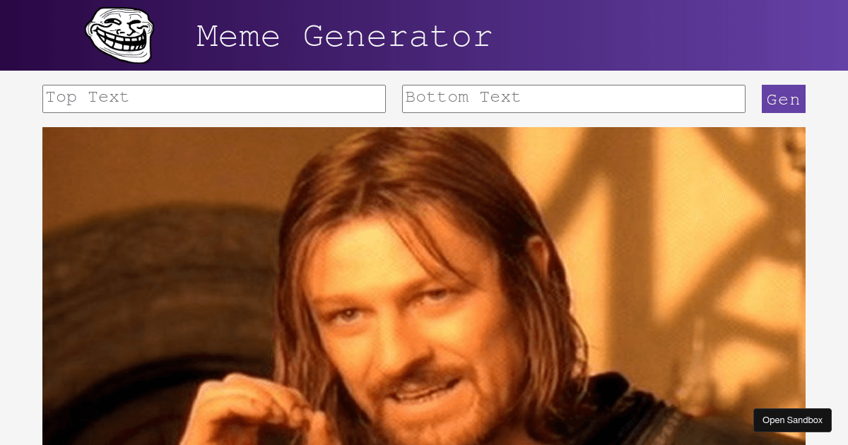 React Capstone Meme Generator Codesandbox