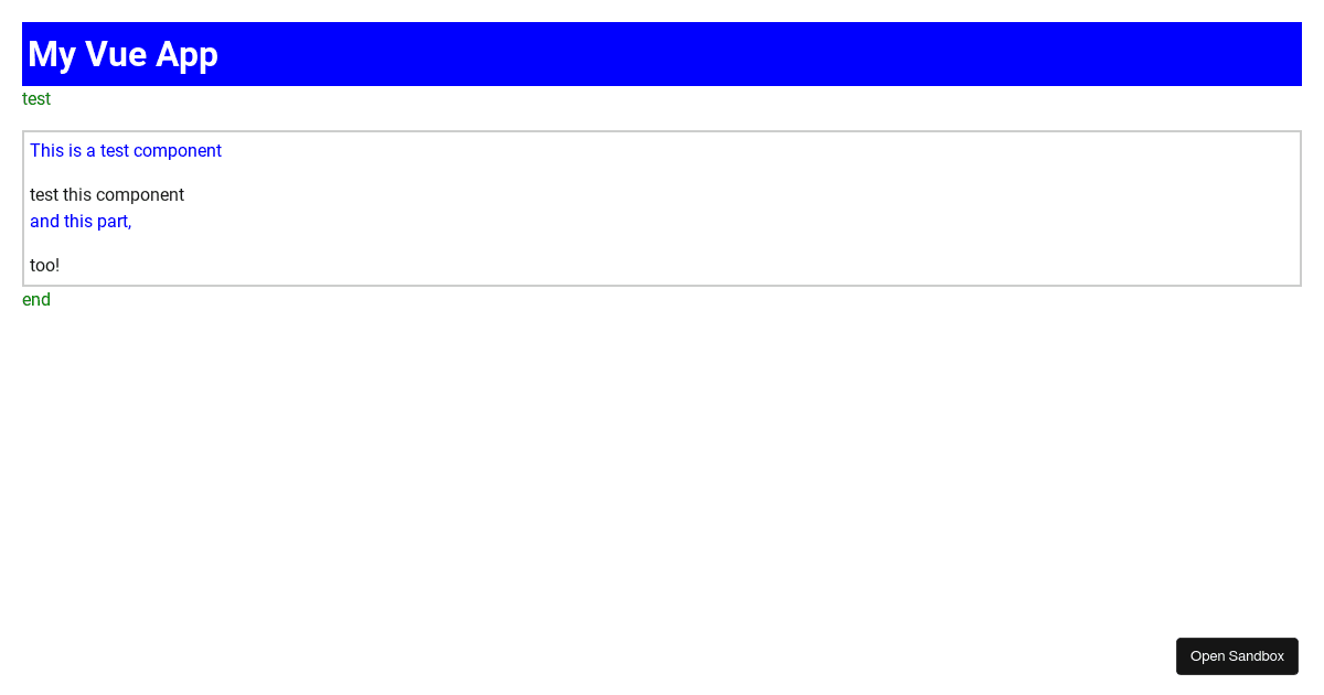 Vue template - Codesandbox