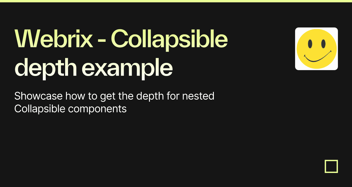Webrix - Collapsible depth example - Codesandbox