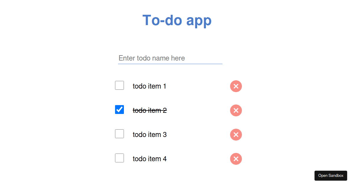 Todo App Codesandbox