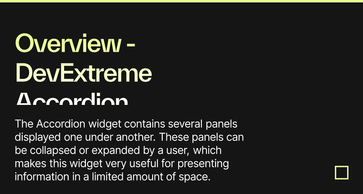 Overview - DevExtreme Accordion - Codesandbox