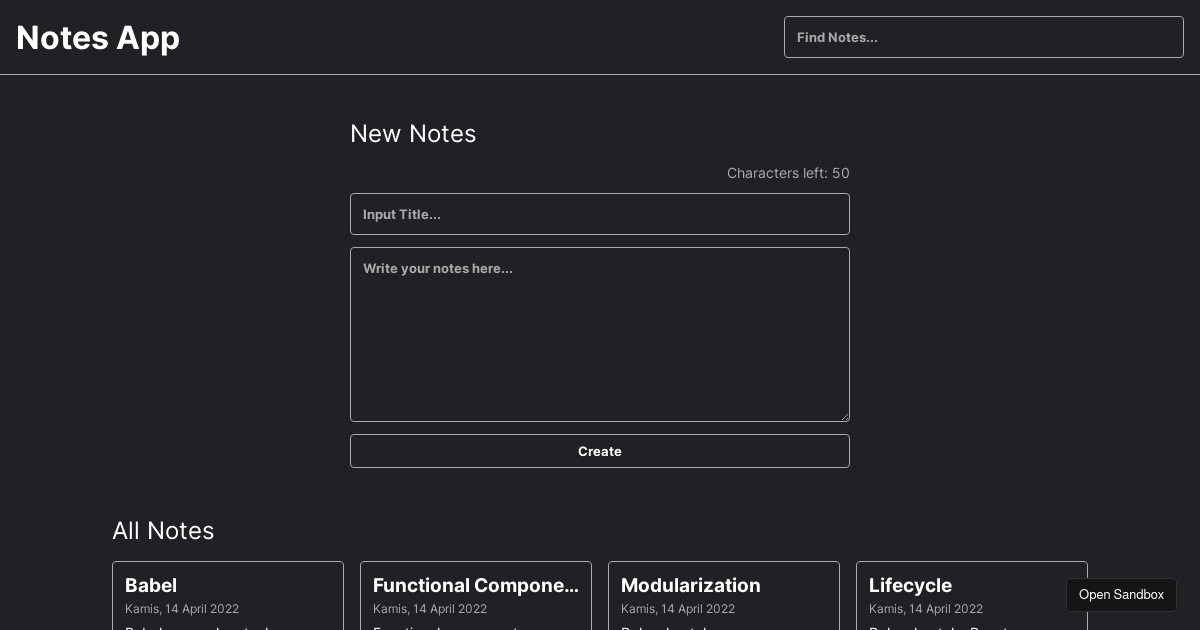 my-personal-notes - Codesandbox