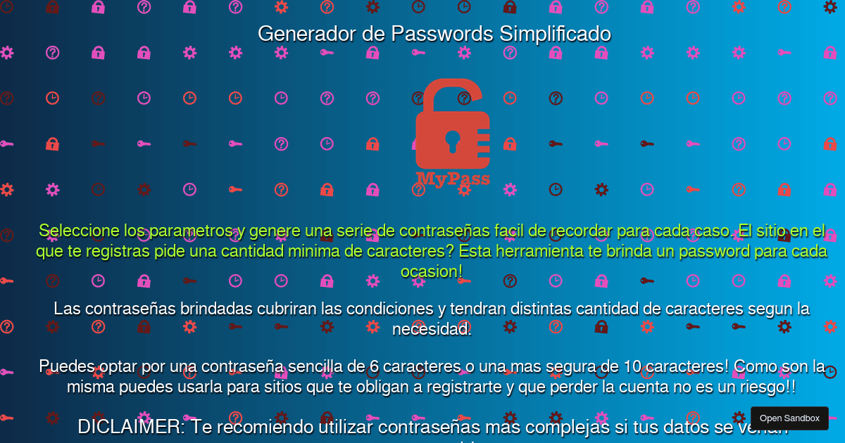 Simple Password Generator - Codesandbox