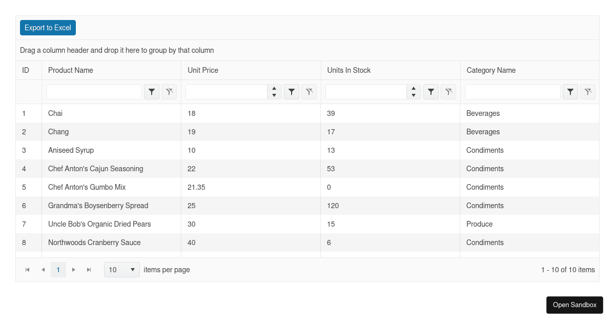 grouping-export - Codesandbox