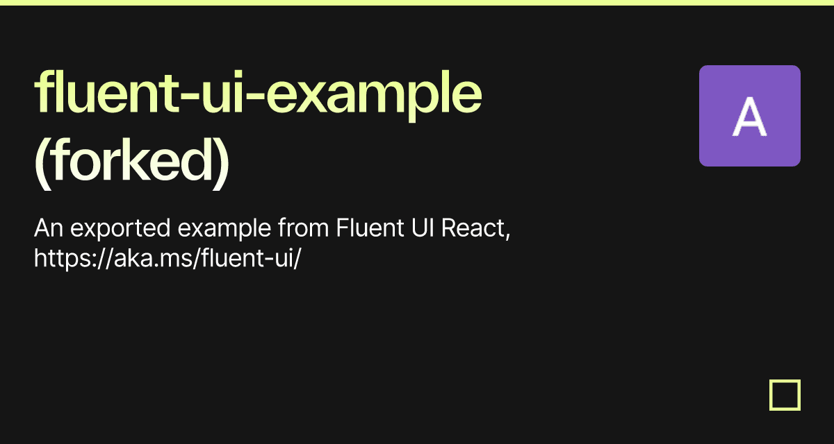 Fluent Ui Example Forked Codesandbox