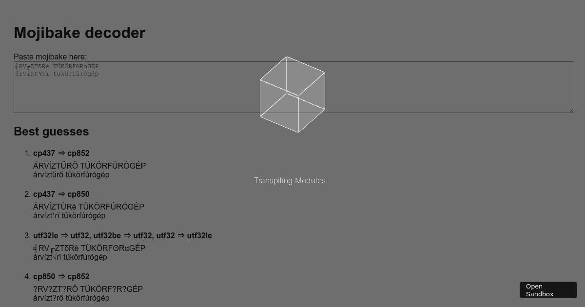 mojibake-decoder (forked) - Codesandbox