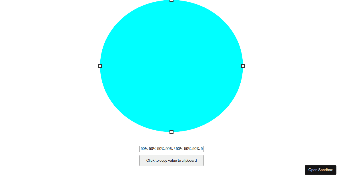 border radius generator - Codesandbox