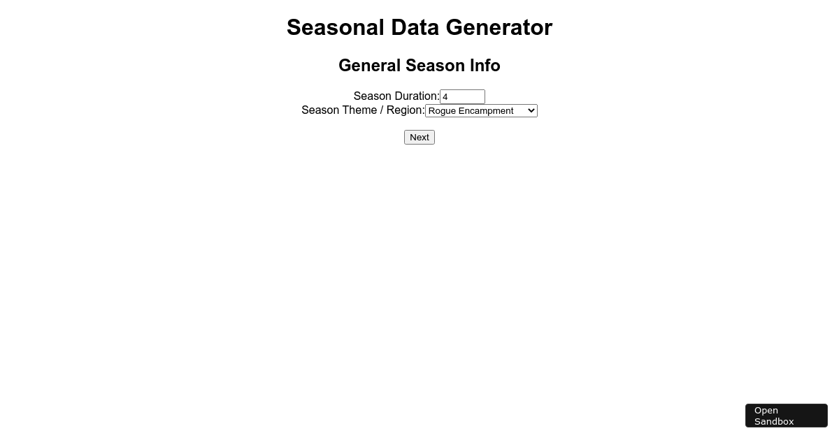 Seasonal Data Generator v1 - Codesandbox
