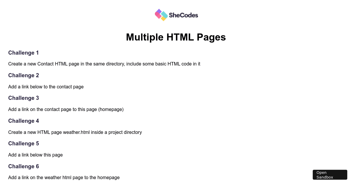 multiple-html-pages - Codesandbox