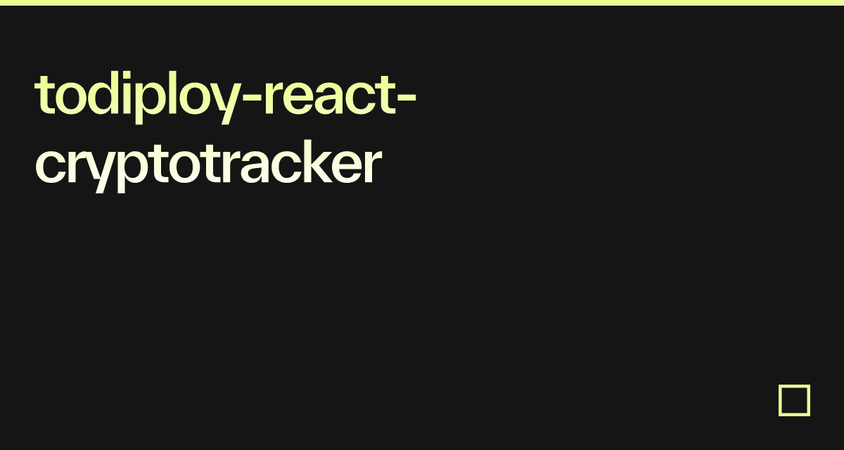 todiploy-react-cryptotracker - Codesandbox