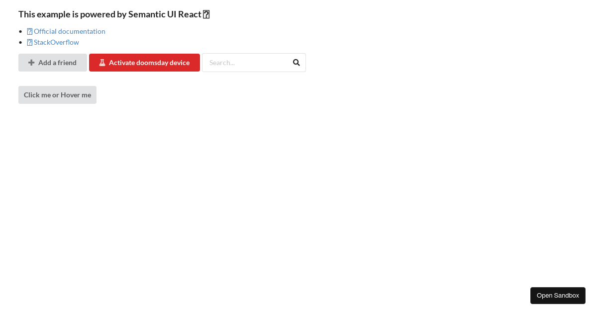 Semantic Ui React Example Codesandbox
