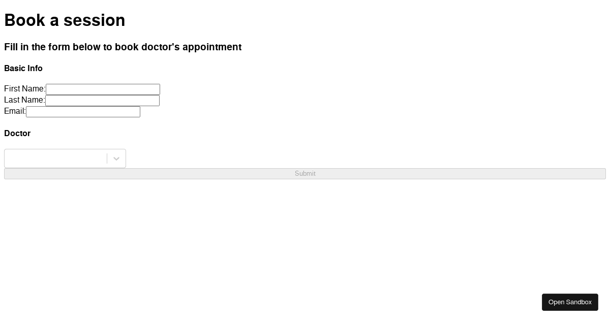 Appointment Booking - Codesandbox