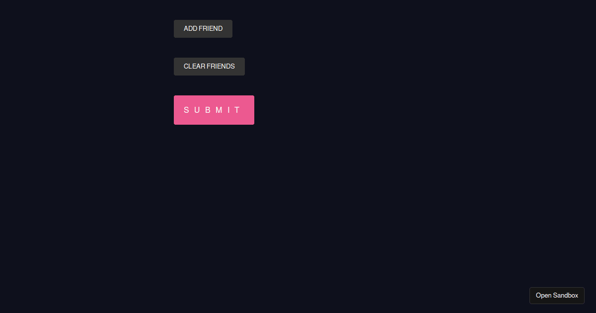 Field Array Validation With Yup Codesandbox