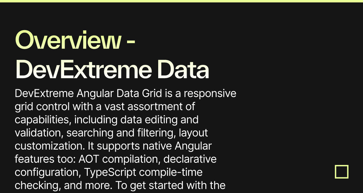 Overview Devextreme Data Grid Codesandbox
