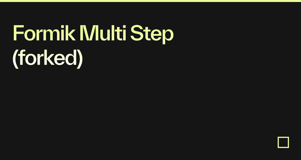 Formik Multi Step Forked Codesandbox