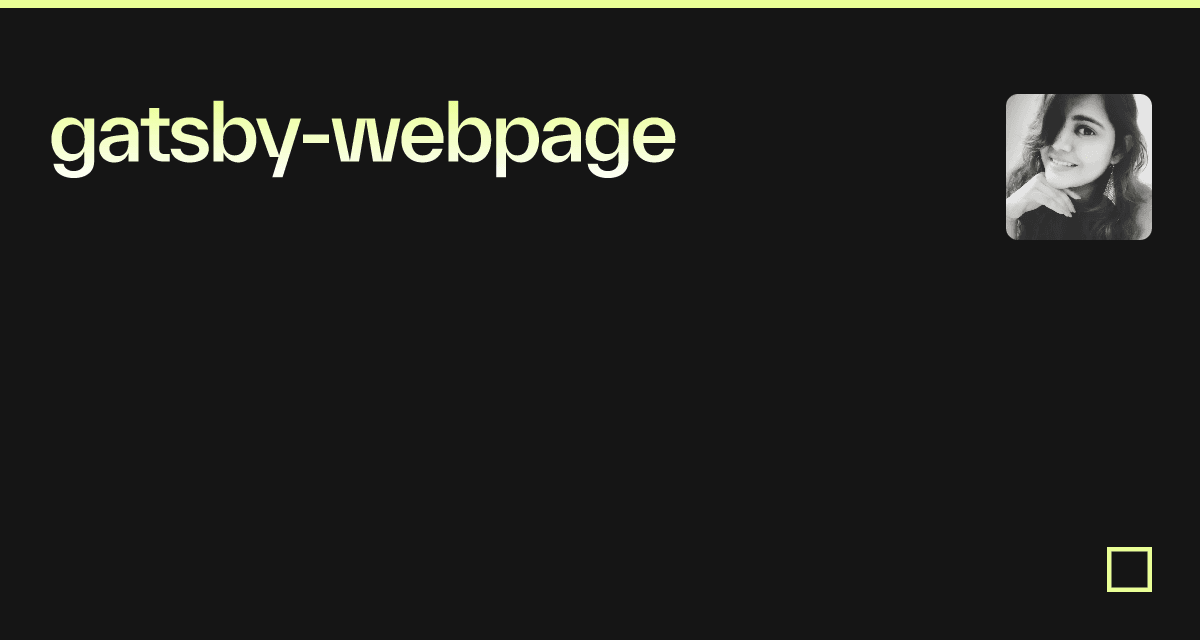 Gatsby Webpage Codesandbox