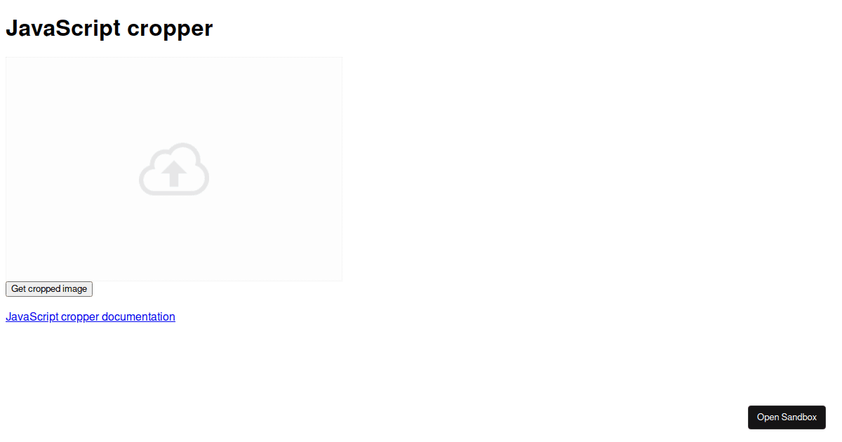 JavaScript image cropper - Codesandbox