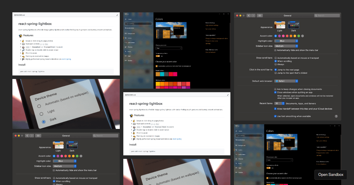 React Spring Lightbox Mosaic Forked Codesandbox