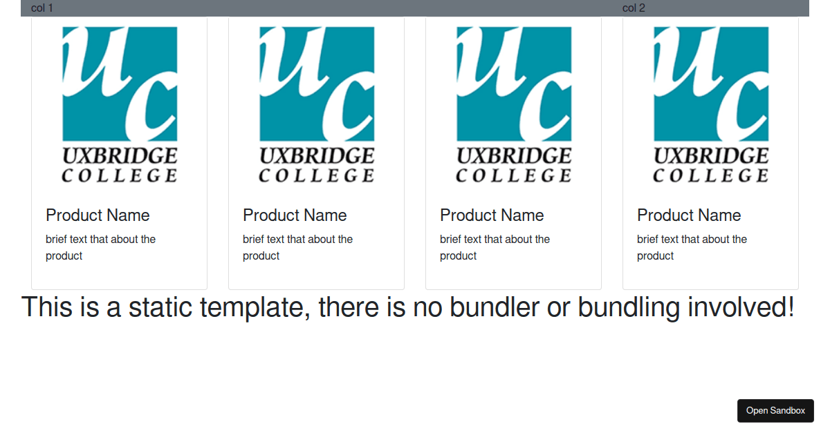 Bootstrap card - Codesandbox