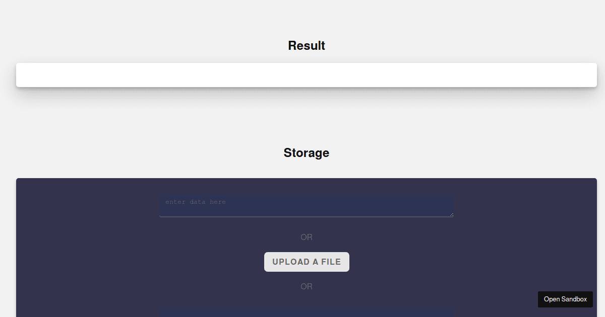 web storage - Codesandbox