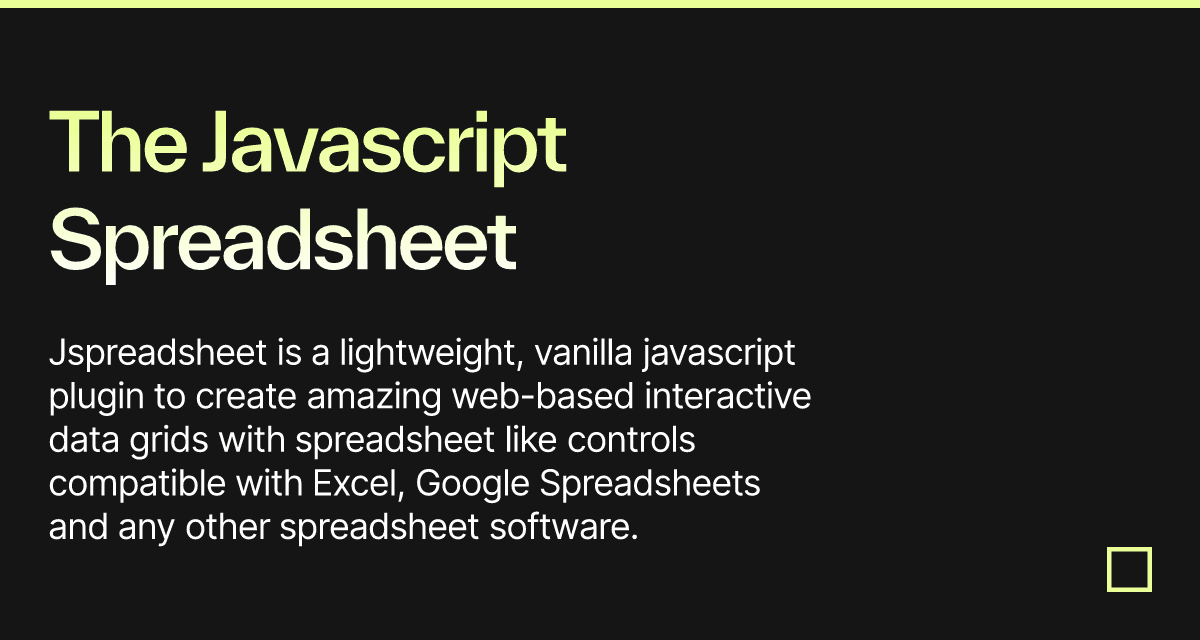 The Javascript Spreadsheet - Codesandbox