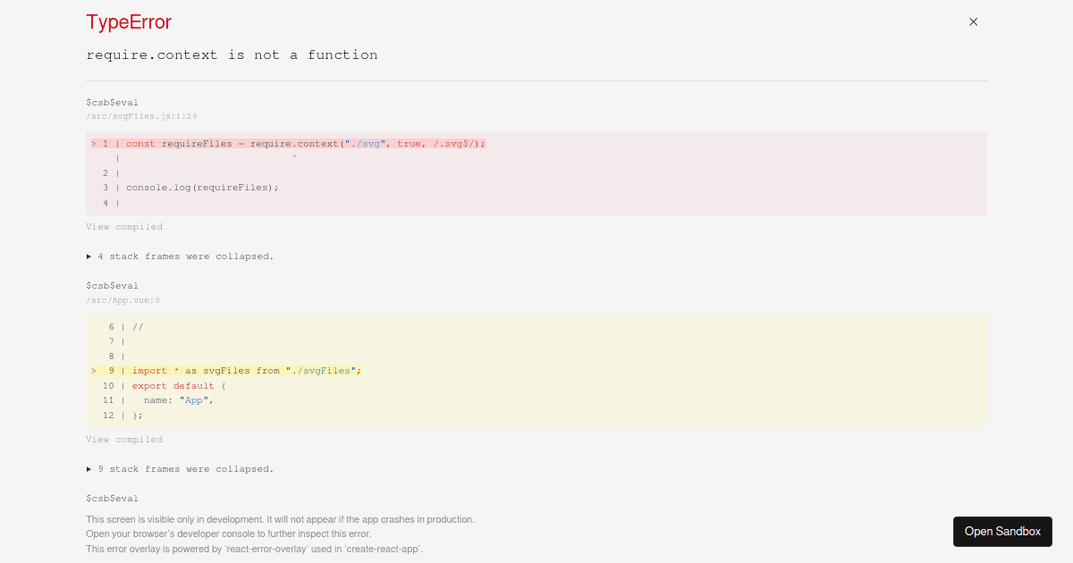 Vue Template Codesandbox