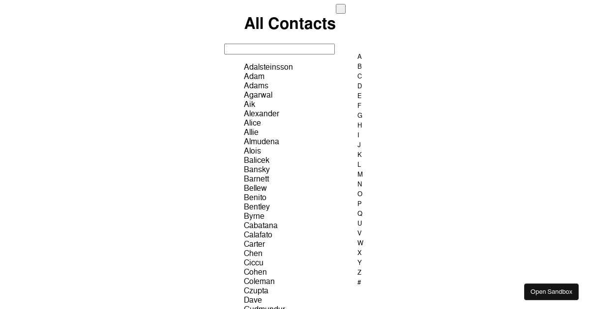 contactlist - Codesandbox