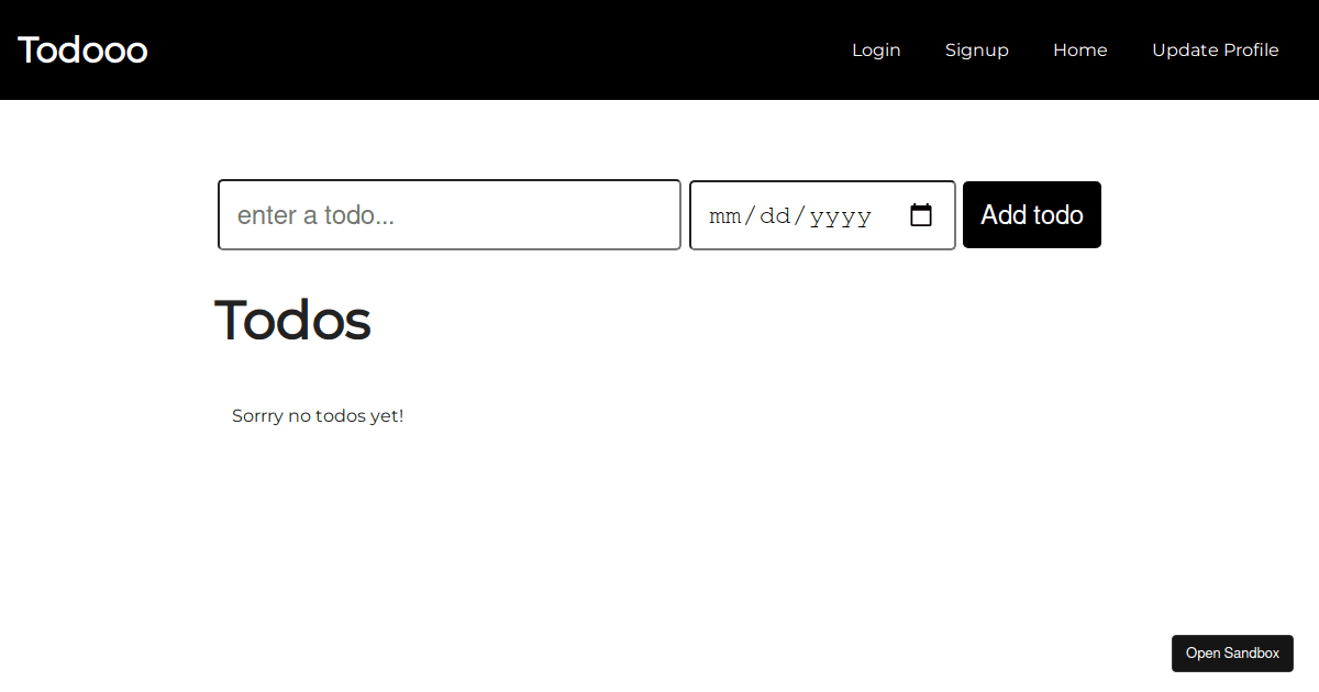 full stack todo app - Codesandbox
