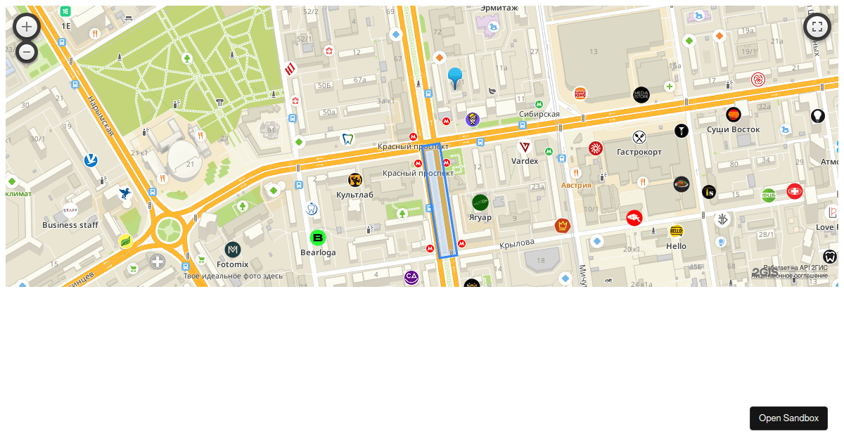 2GIS map - Codesandbox