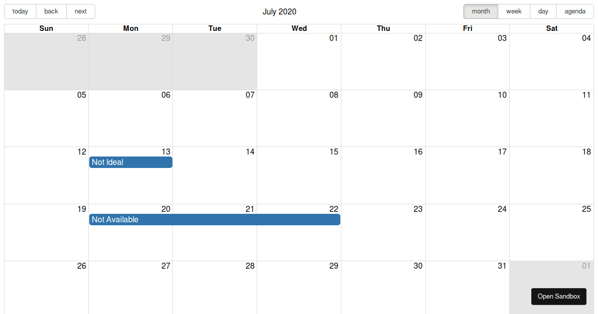 react-big-calendar: Drag-and-drop events between months - Codesandbox
