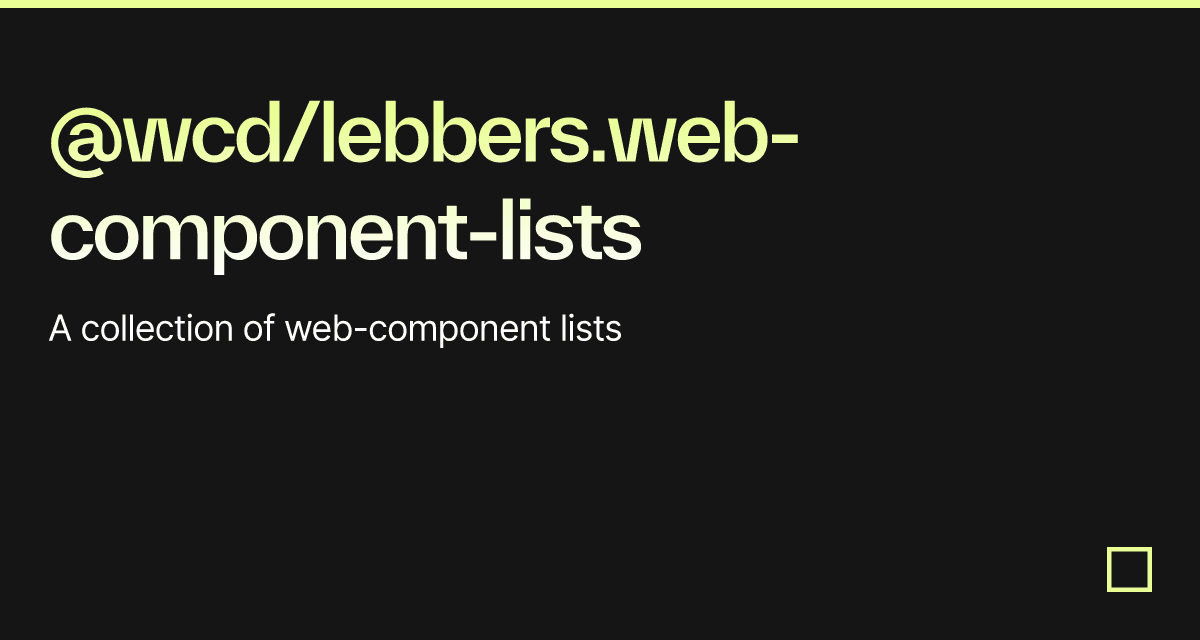 @wcd/lebbers.web-component-lists - Codesandbox