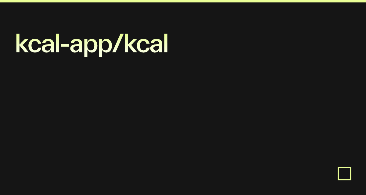 kcal-app/kcal - Codesandbox