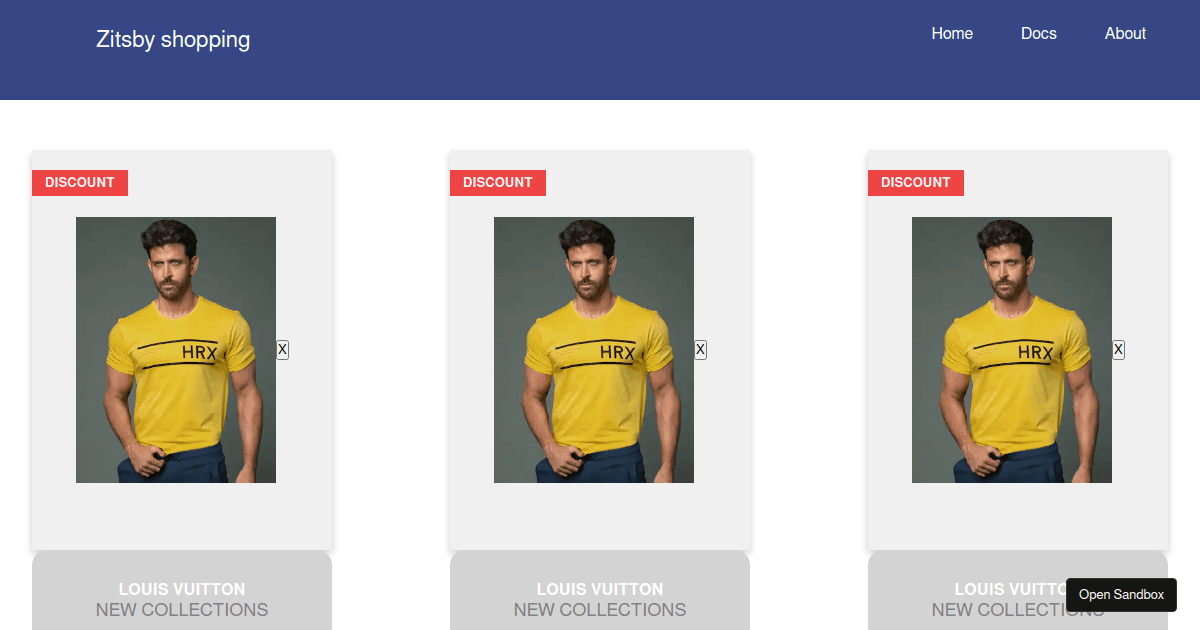 react e commerce (forked) - Codesandbox