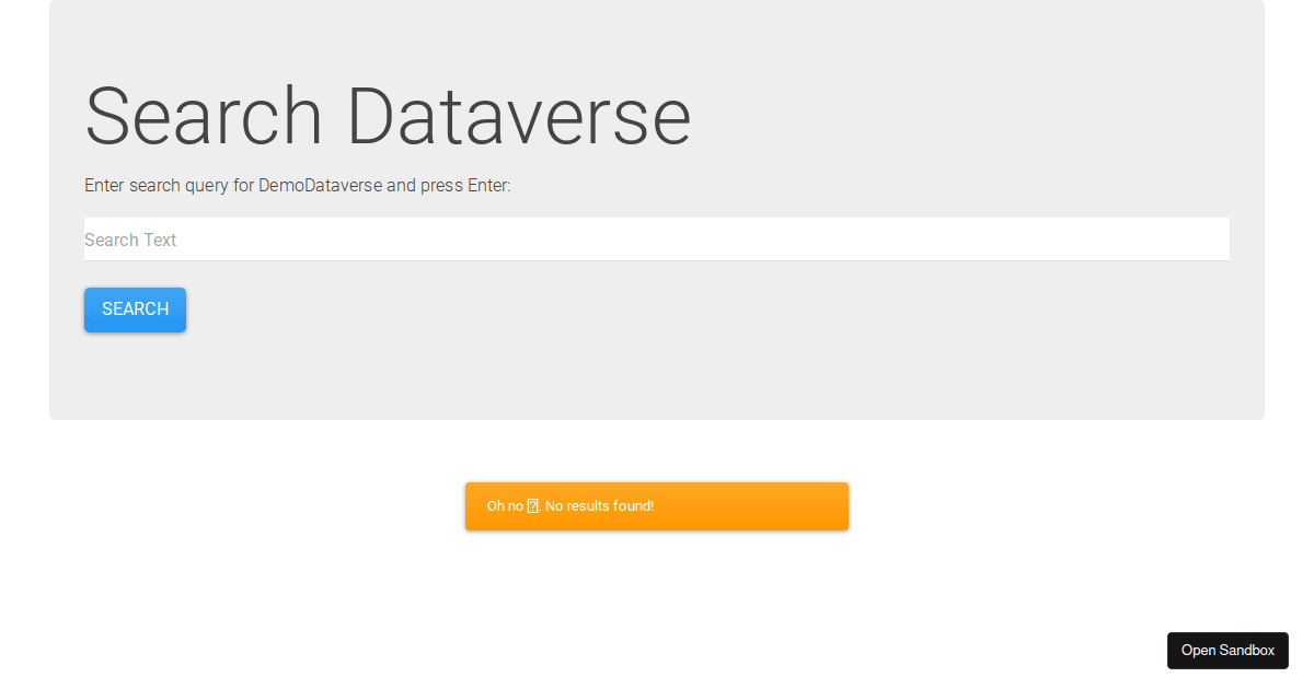Dataverse - Codesandbox