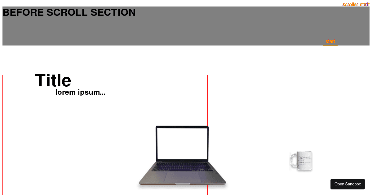Scroll Section with fake pins - Codesandbox