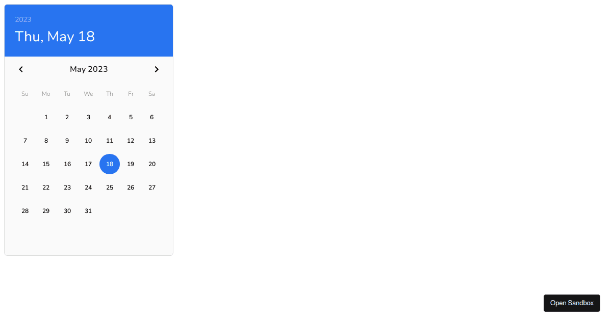 Material Date picker - Codesandbox