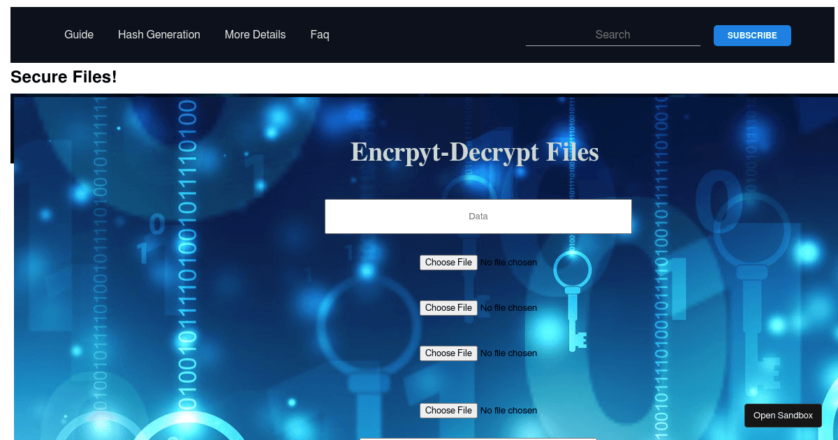file encryption site - Codesandbox file encryption site - Codesandbox