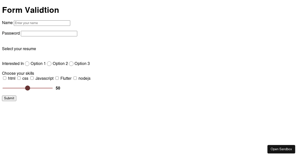 Formvalidation Codesandbox 8665