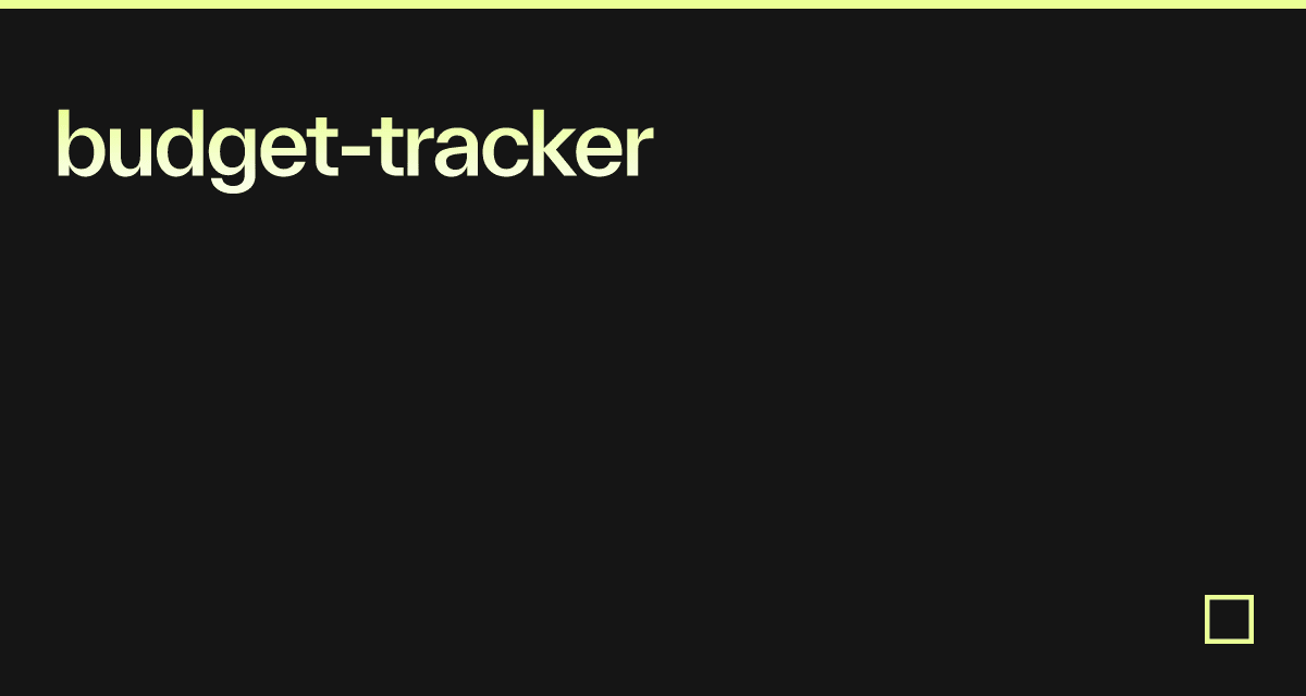 budget-tracker - Codesandbox