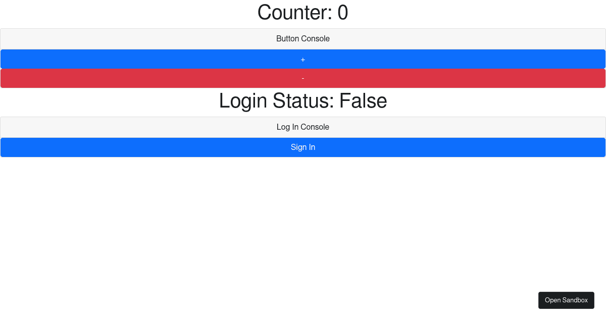Redux Practice Codesandbox