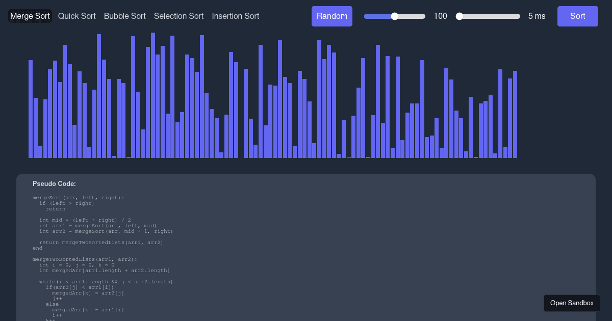 algorithm-visualizer - Codesandbox