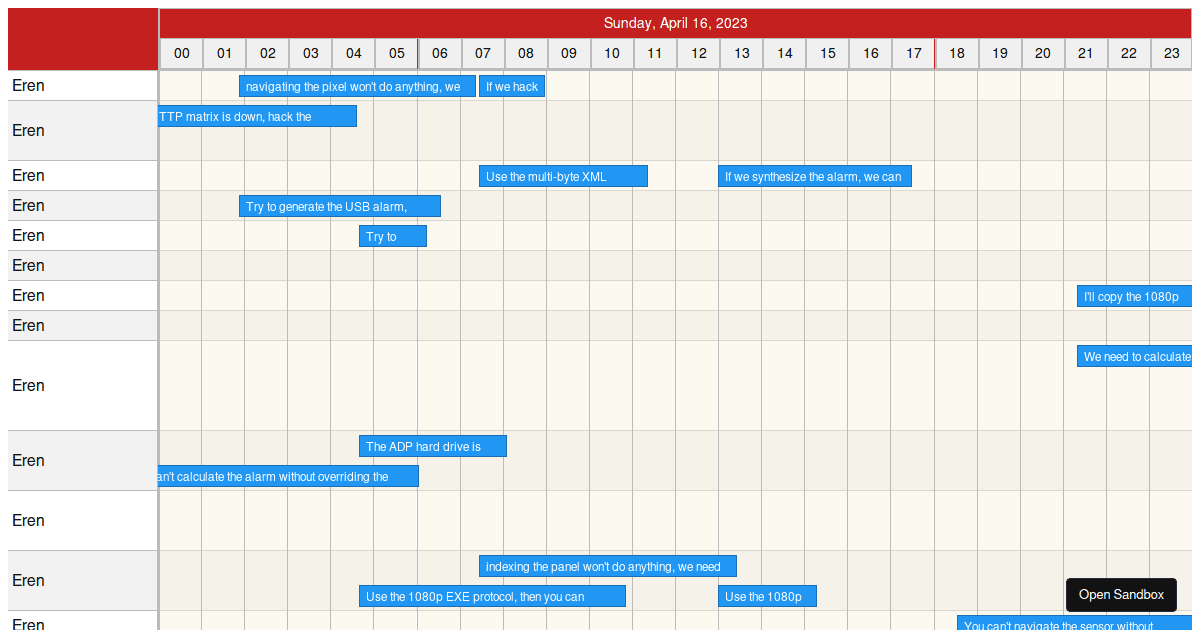 Timeline Demo - Moving and Resizing (forked) - Codesandbox