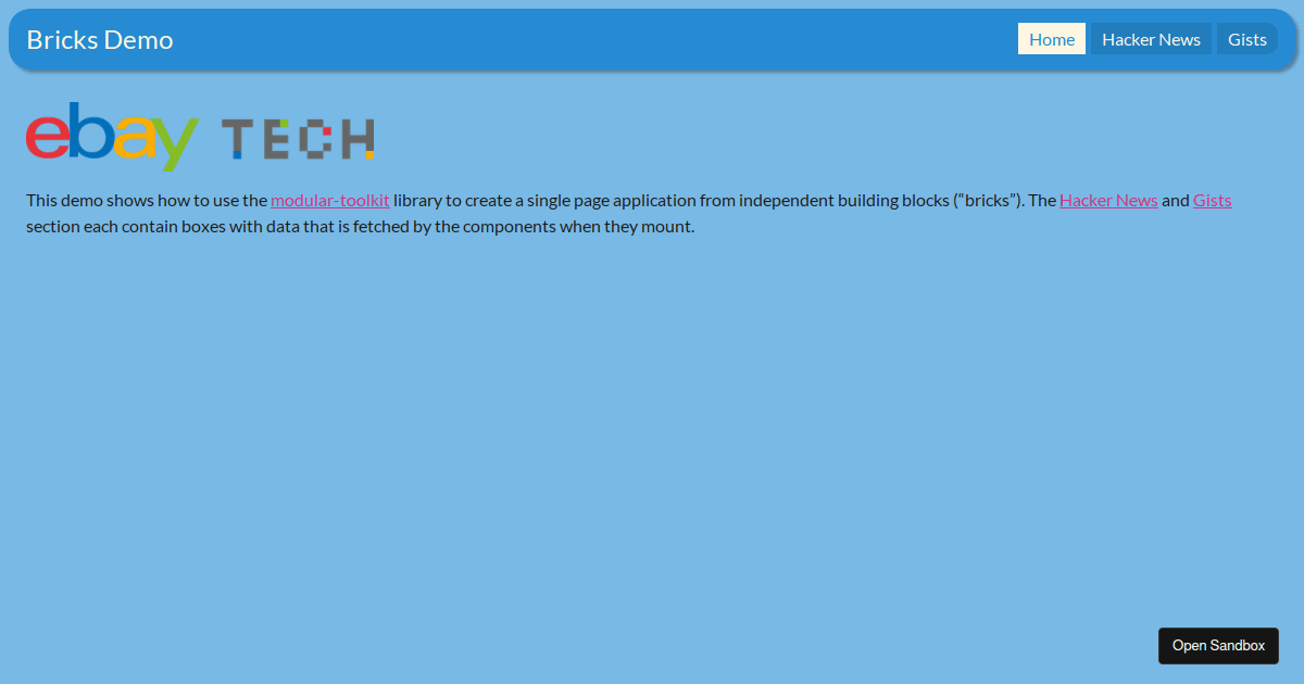 Bricks Demo II - Codesandbox