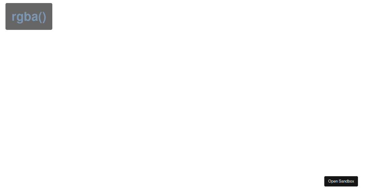 rgba() - Codesandbox