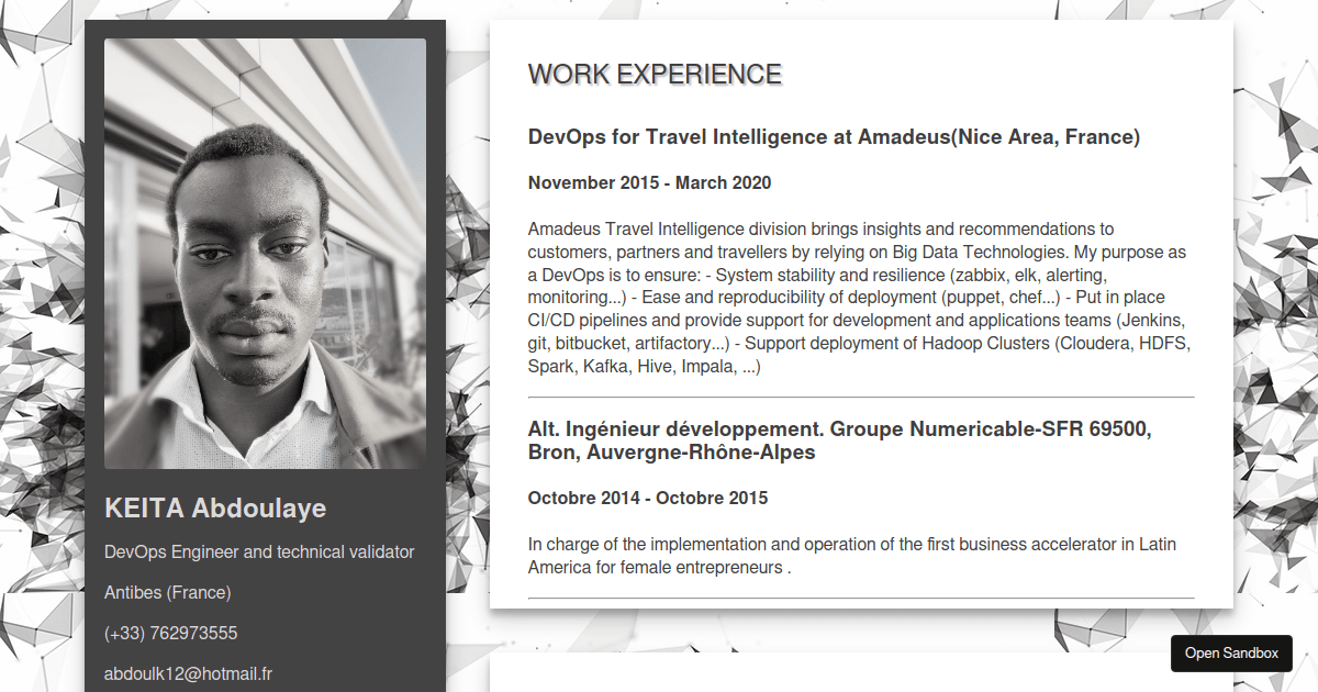 cv-react - Codesandbox