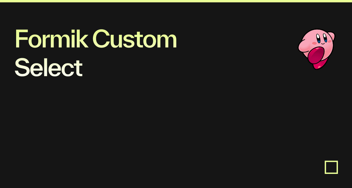 Formik Custom Select Codesandbox