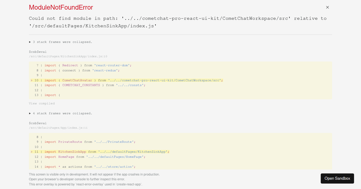 Javascript React Chat App Codesandbox