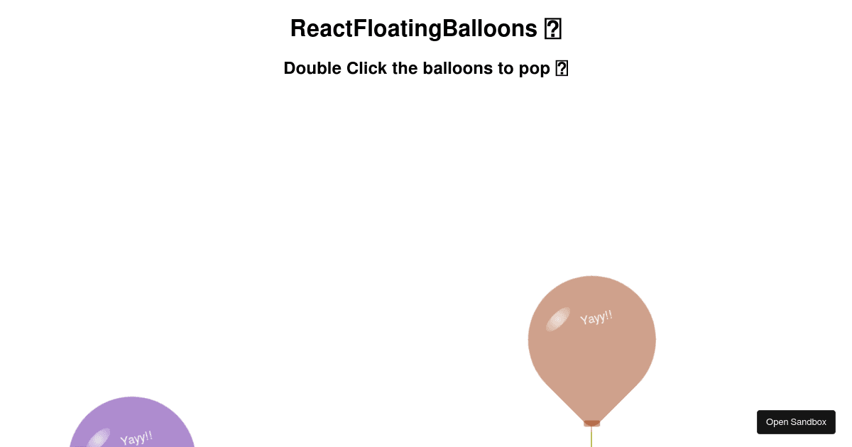 React Floating Balloons Basic Example Forked Codesandbox 9603