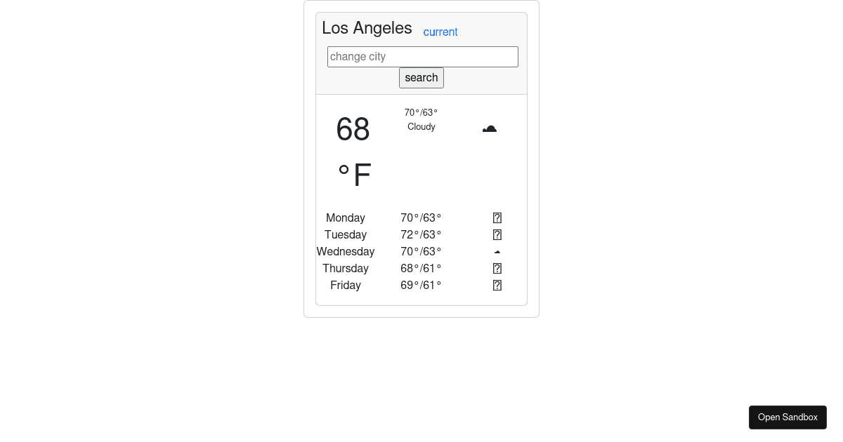 weather - Codesandbox